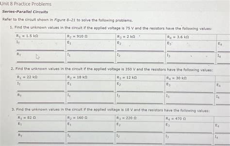 Unit Practice Problems Series Parallel Circuits Chegg