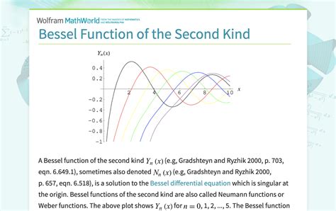Bessel Function Of The Second Kind From Wolfram Mathworld