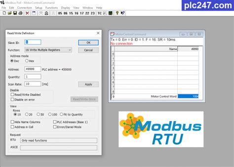 Danfoss FC Modbus RTU Via Modbus Poll Software Plc Com