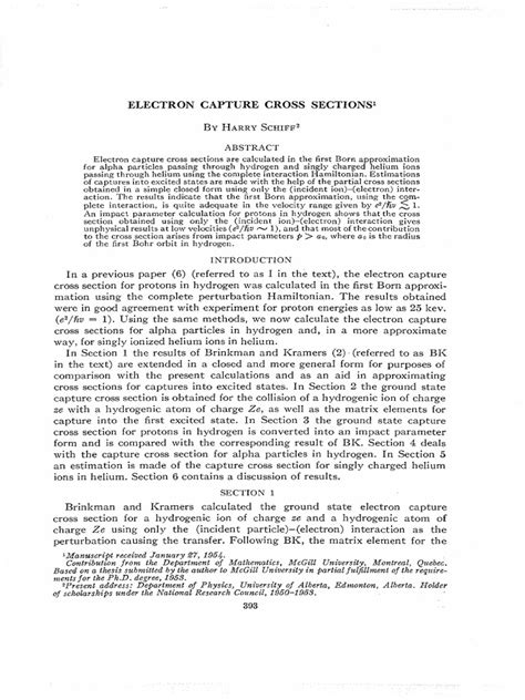 Electron Capture Cross Sections Pdf Electron Cross Section Physics