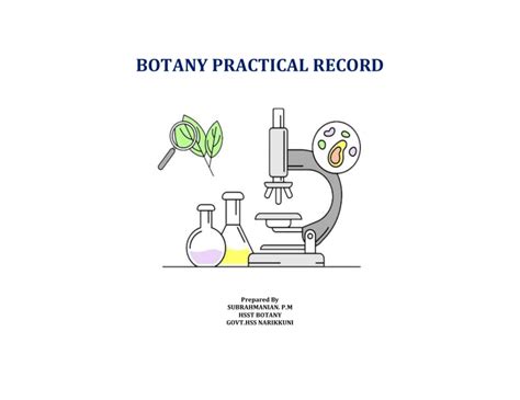 Botany Practical Record High School Experiments