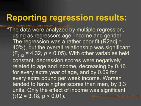 Multiple Regression Presentation Ppt Science