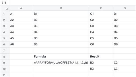 Offset Function For Sheets