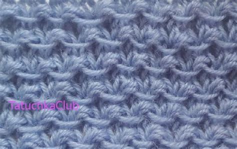 Простой и эффектный узор Жемчужные узелки спицами Tatuchkaclub