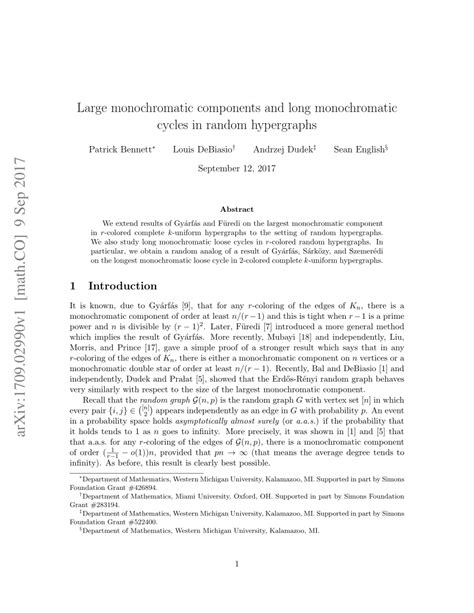 Pdf Large Monochromatic Components And Long Monochromatic Cycles In