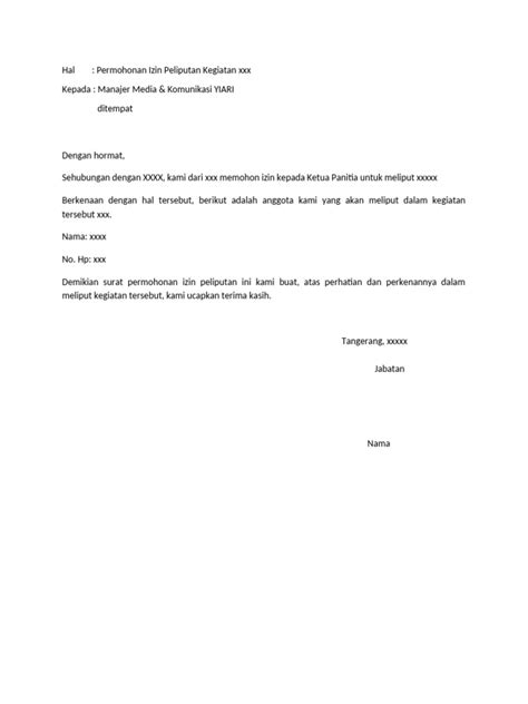 Surat Izin Liputan Pdf