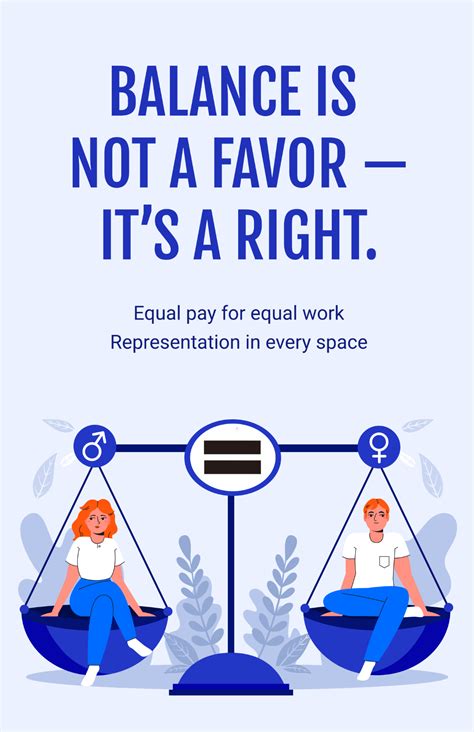 Free Blue Scale Gender Equality Poster Template To Edit Online