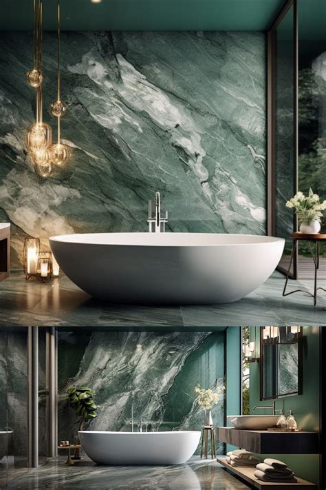 Elegant Green Marble Bathroom Free Standing Bath Tub Green Marble