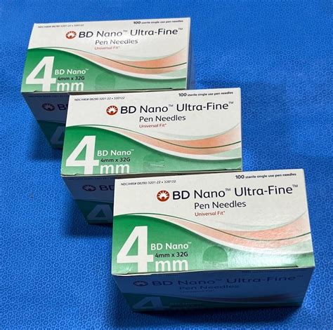 New Bd 320122 Nano Ultra Fine Pen Needles 32g X 4mm Lot Of 300