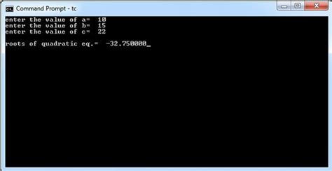 C Program Write Program To Calculate The Quadric Equation Computer Notes
