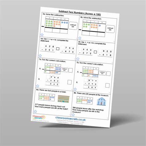 Year 3 Subtract Two Numbers Across A 100 Varied Fluency Resource Classroom Secrets