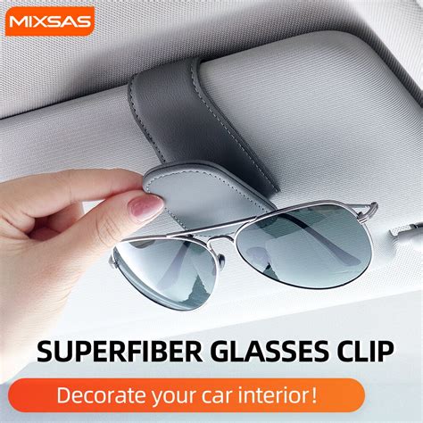 Mixsas 자동차 안경 홀더 442 초섬유 안경 보관 클립 자동차 인테리어 정리 액세서리 차량 선글라스 패스너 Aliexpress