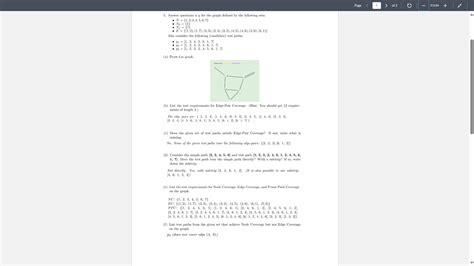 Solved Answer Questions A G For The Graph Defined By The Chegg
