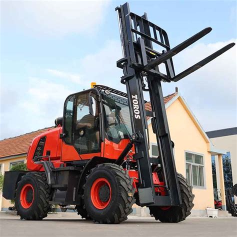 5 Tonne All Terrain Fork Truck Rough Terrain Masted Forklift High