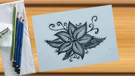 Drawing Beautiful Flower Shading วาดภาพแรงเงาดอกไม้สวยๆแบบง่ายๆ Youtube