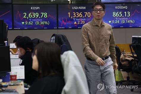 코스피 연이틀 하락 2640선 턱걸이코스닥은 반등 나무뉴스