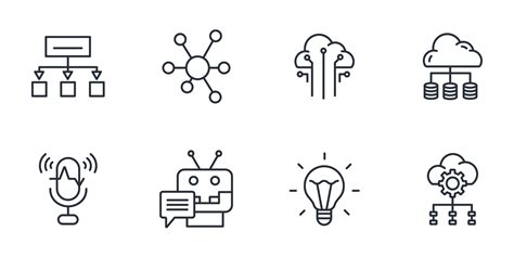 Machine Learning Icons Set Machine Learning Pack Symbol Vector Elements For Infographic Web