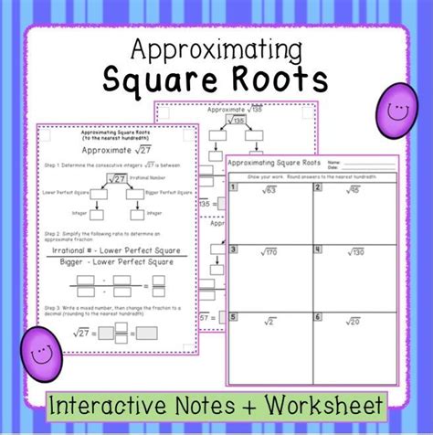 Approximating Square Roots Worksheet Adriansonfifth