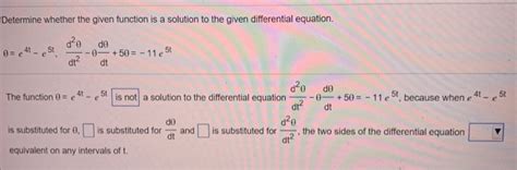 Solved Determine Whether The Given Function Is A Solution To