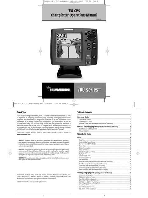 737 Gps Chartplotter Operations Manual Download Free Pdf Sonar