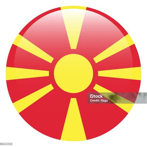 북마케도니아의 국기 플래그 아이콘입니다 표준 색상 원 아이콘 플래그입니다 3d 일러스트레이션입니다 컴퓨터 일러스트레이션 디지털 일러스트레이션 벡터 일러스트 레이 션입니다 0