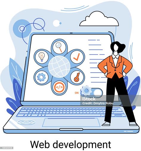 웹 개발 코딩 및 프로그래밍 창조 디지털 소프트웨어 모바일 데스크톱 플랫폼 Html에 대한 스톡 벡터 아트 및 기타 이미지