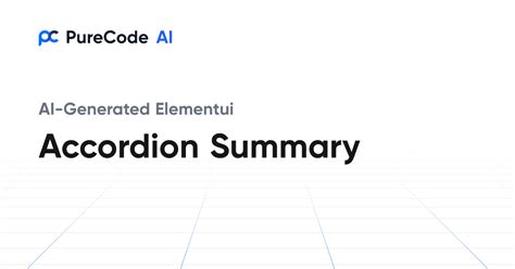 Create Clean Element Ui Accordion Summary Via Ai