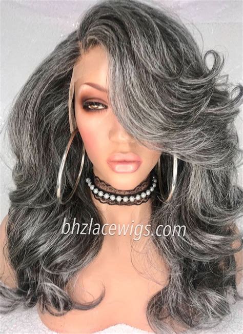 Exclusive Auntie Rochelle Gray Lace Wig Gray Lace Front Wig Layered