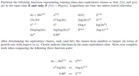 Solved Partition The Following Functions Representing