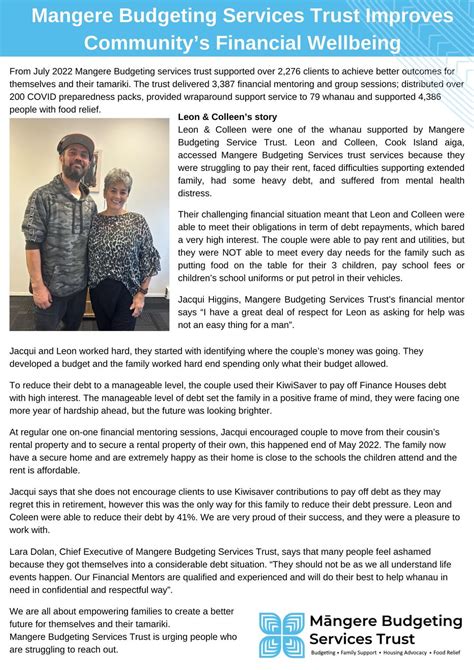 Lara Dolan Ca On Linkedin Well Done Team At Mangere Budgeting Services Trust I Love Your Mahi