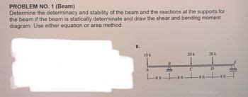 Answered PROBLEM NO 1 Beam Determine The Determinacy And Stability Of The Beam And The