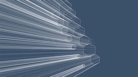 The Futuristic Display Features Hexagonal Light Beams Symbolizing Technology And Innovation