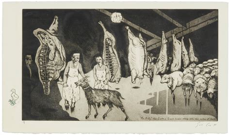 Lot Sue Coe B 1951 Mr Billy The Judas Goat Leads Sheep Into The