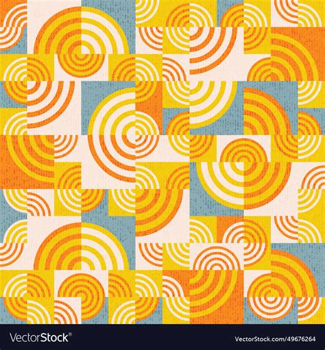 Seamless Abstract Bauhaus Geometric Pattern Vector Image