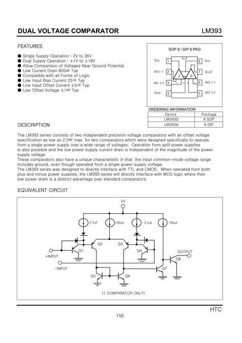 Dual Voltage Comparator Lm393