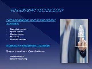 Worldleading Fingerprint Technolopgy Pptx Technology Computing
