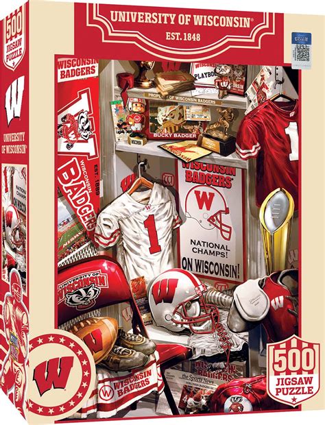 Wisconsin Badgers Ncaa Locker Room 500 Piece Jigsaw Puzzle By