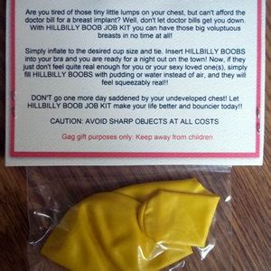 Hillbilly Boob Job Kit Gag T Etsy