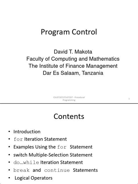 5 Prog Ctrl Slides Pdf Boolean Data Type Control Flow