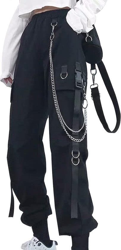 Cargobroek Voor Dames Met Broekketting In Gothic En Y2k Stijl Bol
