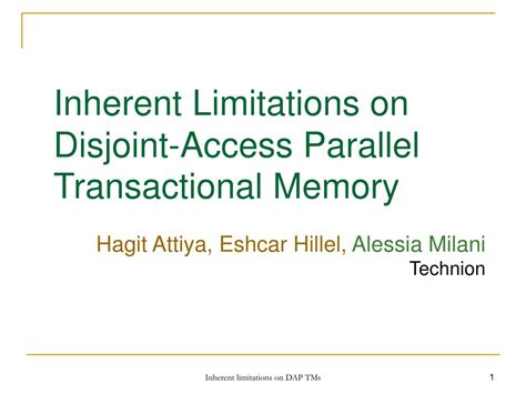ppt inherent limitations on disjoint access parallel transactional memory powerpoint