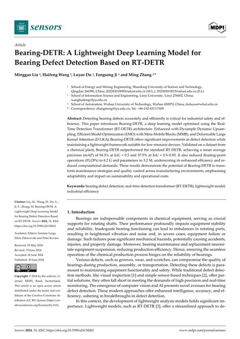 Pdf Bearing Detr A Lightweight Deep Learning Model For Bearing Defect Detection Based On Rt Detr