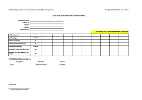 Damage Assessment Form Pdf