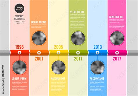 Section Colored Columns Timeline Infogarphic Stock Template Adobe Stock