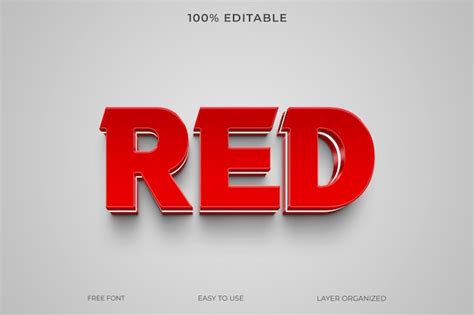 Premium Psd Psd Red 3d Text Effect Style