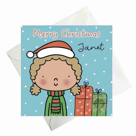 Personalised Mixed Heritage Blond Hair Girl Christmas Card The Black