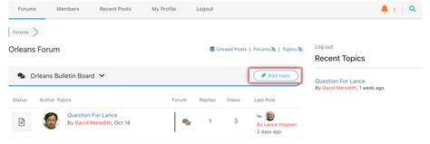 Adding A New Topic Question Orleans