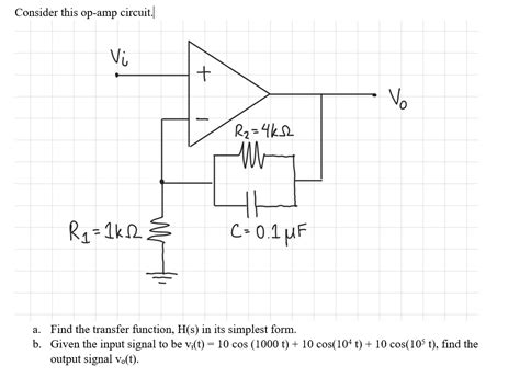 Solved Consider This Op Amp Circuit A Find The Transfer