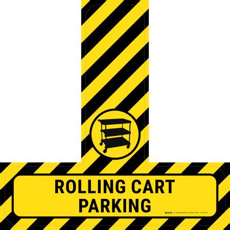Rolling Cart Parking Floor Sign Ts