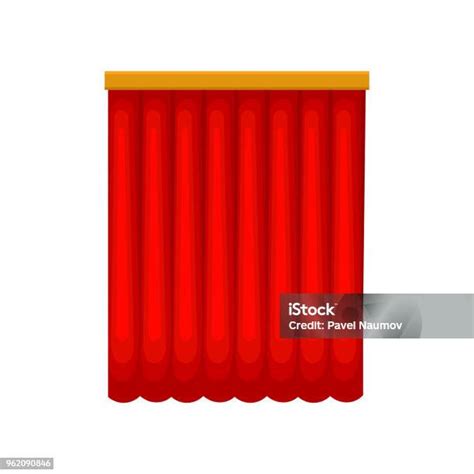 벨벳 또는 벨벳 클래식 레드 무대 커튼 연극 휘장입니다 실내 장식 또는 극장 단계에 대 한 평면 벡터 요소 0명에 대한 스톡 벡터 아트 및 기타 이미지 Istock